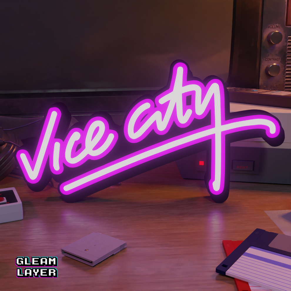 GTA Vice City Neon Logo Led Light Sign – Gleam Layer