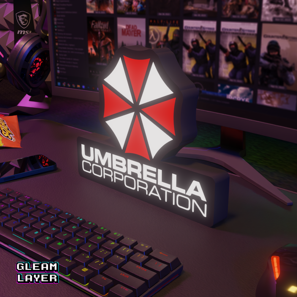 Umbrella Corporation Led Gaming Light Sign – Gleam Layer