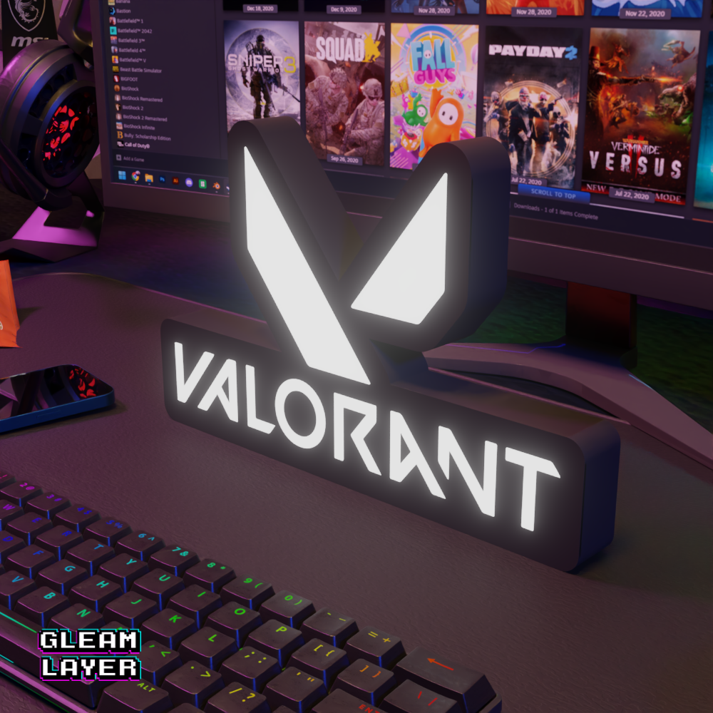 Valorant Led Gaming Lightbox Rgb Light Sign – Gleam Layer