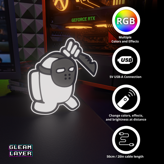 Among Us Imposter Led Gaming Light Sign – Gleam Layer