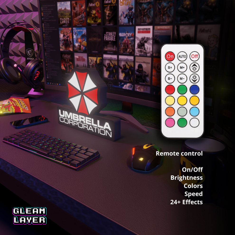 Umbrella Corporation Led Gaming Light Sign – Gleam Layer