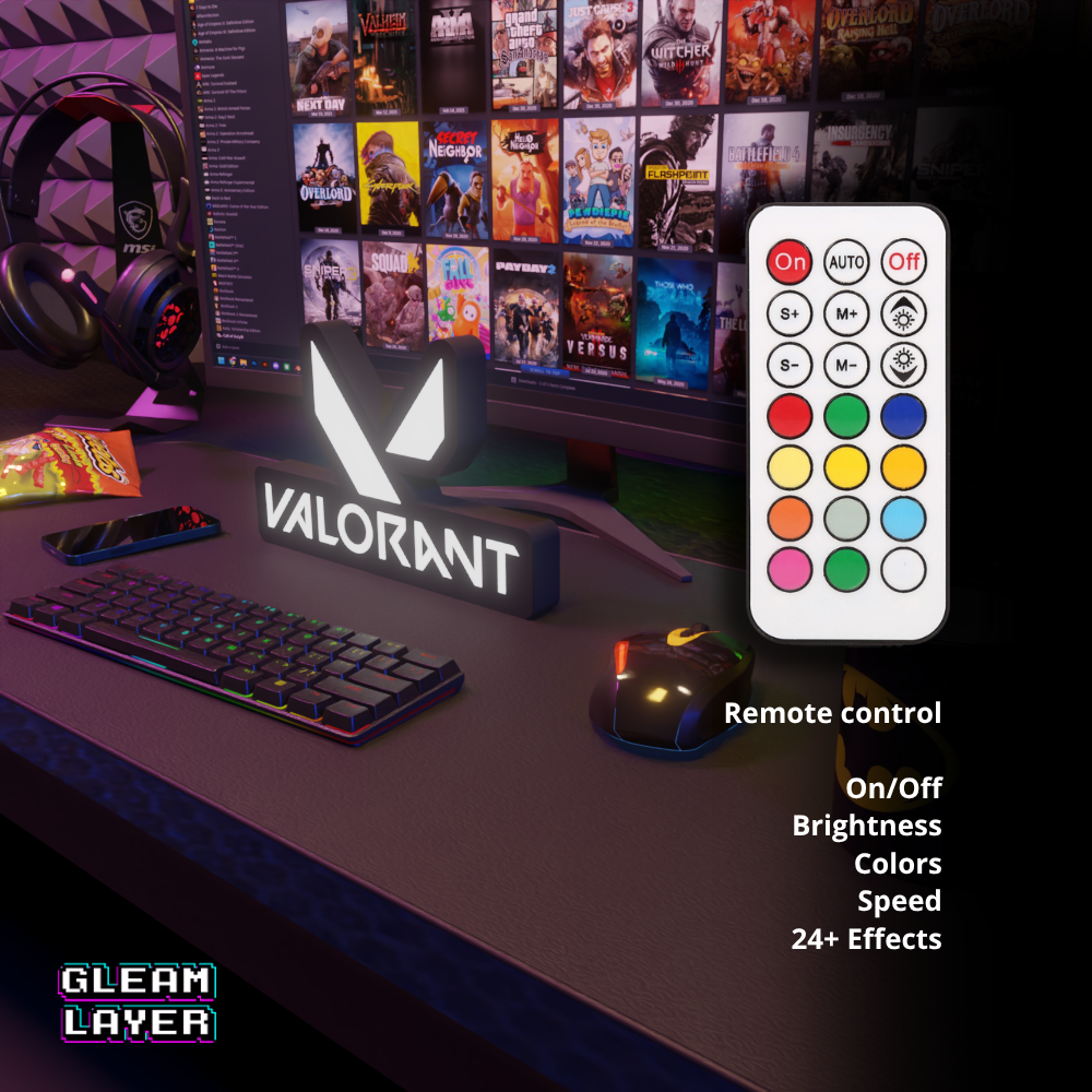 Valorant Led Gaming Lightbox Rgb Light Sign – Gleam Layer
