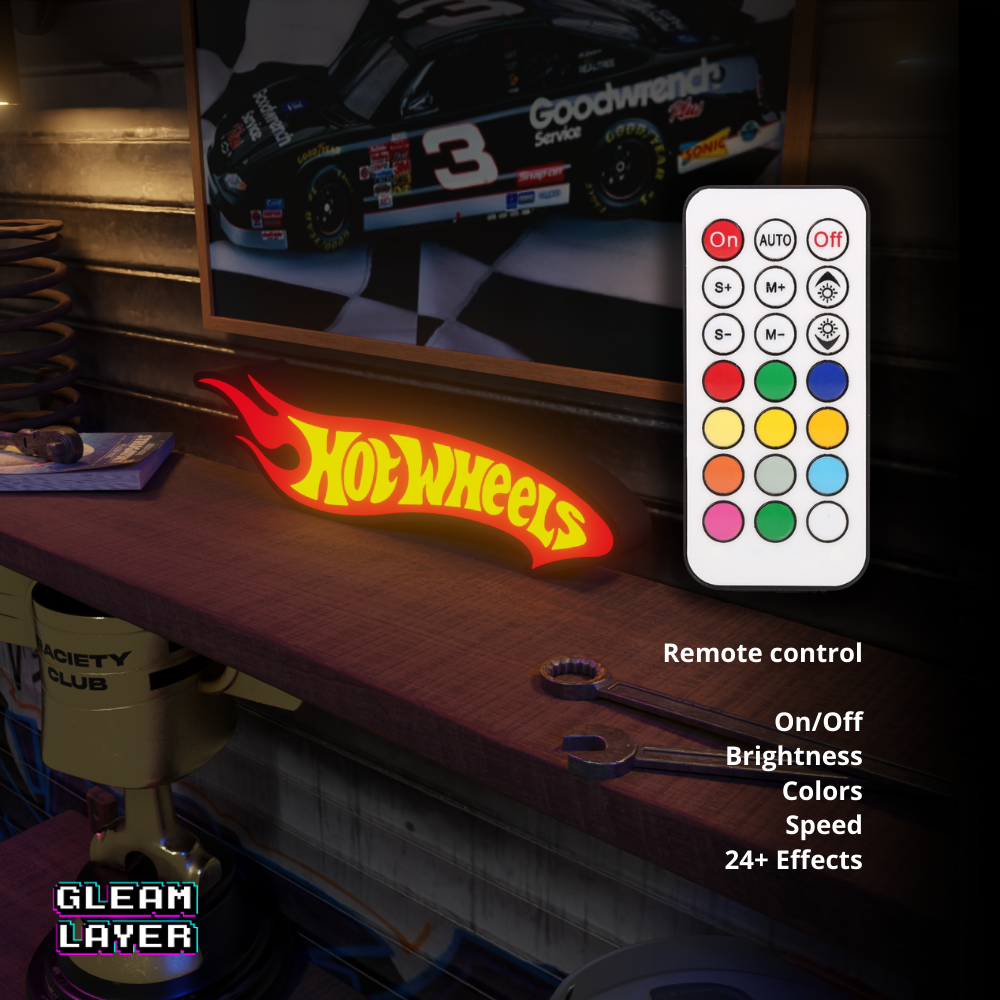 Hot Wheels Led Light RGB Sign – Gleam Layer