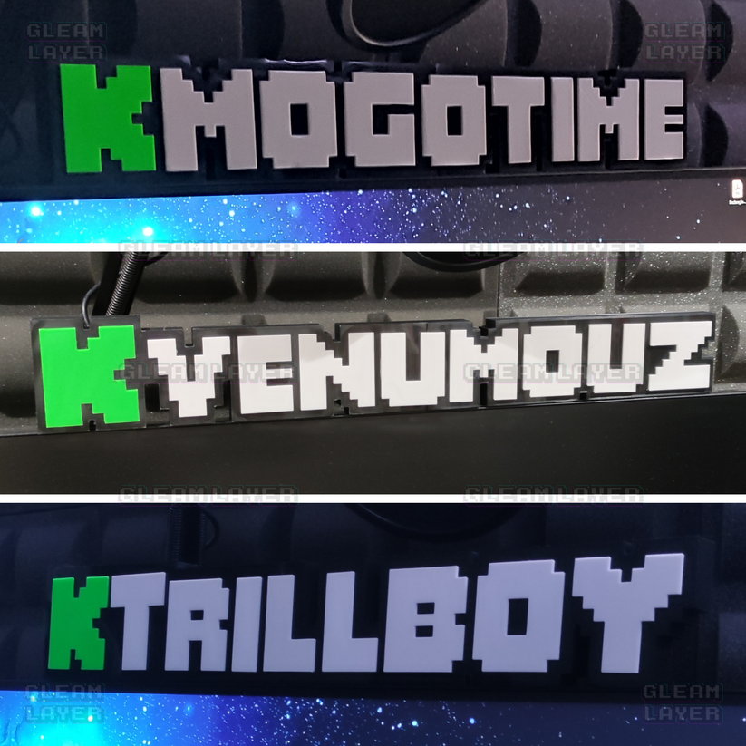 Custom KICK Name Tag Plaque for your Stream Setup – Gleam Layer